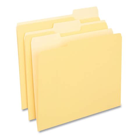 Deluxe Colored Top Tab File Folders 1 3 Cut Tabs Assorted Letter Size Yellow Light Yellow