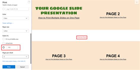 How To Print Multiple Slides On One Page In Google Slides