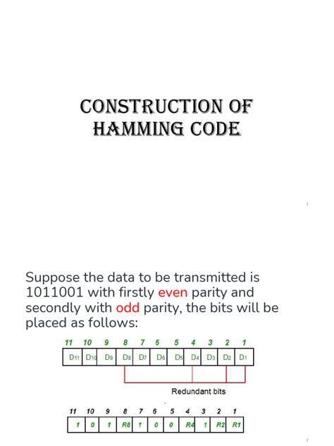 Construction Of Hamming Code Pdf Bit Arithmetic