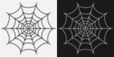 Spider Web Of Steel Chain With Rivets 26692674 Vector Art At Vecteezy