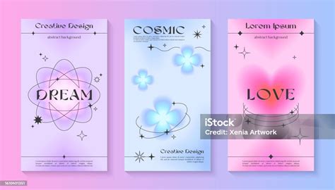 선형 모양 하트 흐릿한 반짝임 90년대 스타일의 텍스트 복사 공간이 있는 벡터 인스타 스토리 그라디언트 템플릿 밀레니엄에 대한