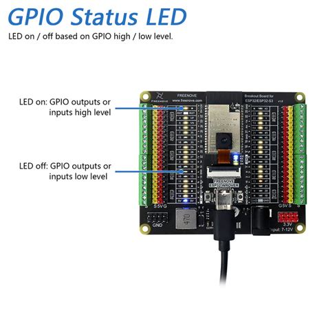 Freenove Breakout Board For Esp32 Esp32 S3 Wrover Wroom Terminal Bl