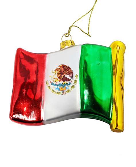 Mexico Flag Glass Ornament