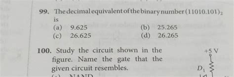 The Decimal Equivalent Of The Binary Number 110101012 Is Filo