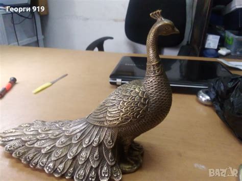 Фигура Паун бронз в Антикварни и старинни предмети в гр Бургас Id39365570 — Bazar Bg