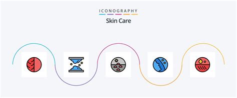 Skin Line Filled Flat 5 Icon Pack Including Skin Skin Dermatology