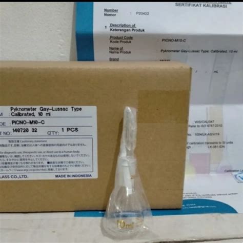 Jual Piknometer 10ml Terkalibrasi Iwaki Picnometer Calibrated 10ml Iwaki Shopee Indonesia