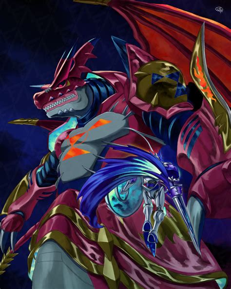 Chaosdukemon And Megidramon Digimon Drawn By Enrikeenriquemrblue
