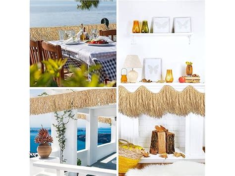 2 Pack Natural Raffia Table Skirt