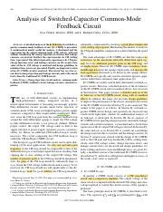 Analysis Of Switched Capacitor Common Mode Feedback Circuit Pdf IEEE TRANSACTIONS ON