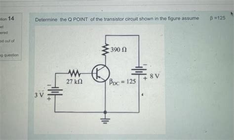 Solved Determine The Q Point Of The Transistor Circuit Shown