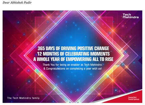 Abhishek Padir On Linkedin Techmahindra Workanniversary