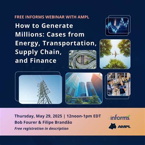 How To Generate Millions With Optimization Ampl Optimization Inc Posted On The Topic Linkedin