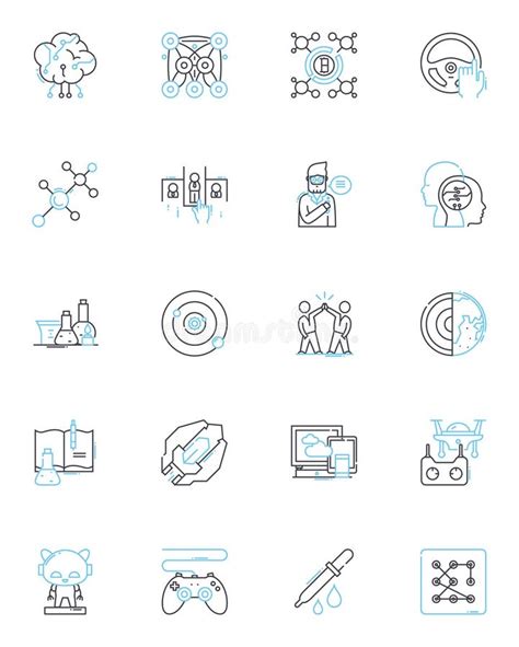 Computer Software Linear Icons Set Code Program Application Algorithm Interface Platform