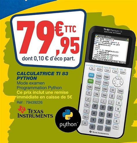 Promo Calculatrice Ti 83 Python Chez Bureau Vallée Icataloguefr