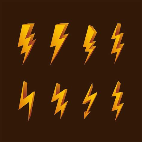 Premium Vector 3d Lightning Symbol Collection