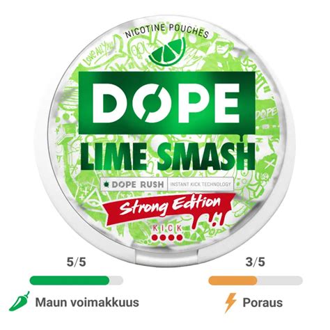 Dope Lime Smash Strong 112mg Nikotiinipussit Netistä Suomeen