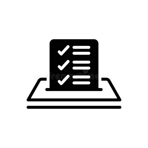 Black Solid Icon For Checkmark Worksheet And Sheet Stock Illustration