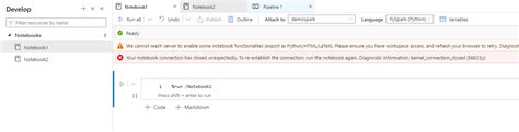 Synapse Execute The Magic Command Run Notebook From Pipeline