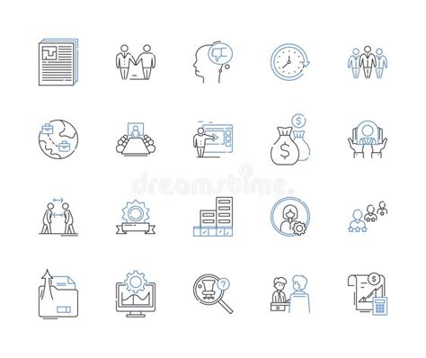 Business Planning Line Icons Collection Strategy Goals Analysis