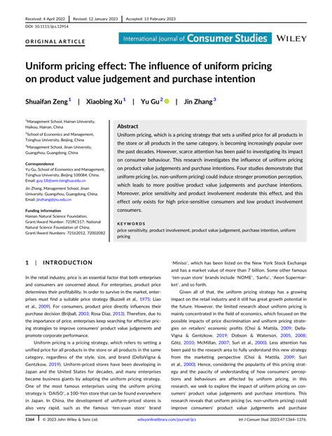 Uniform Pricing Effect The Influence Of Uniform Pricing On Product