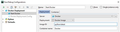 Docker Help Pycharm