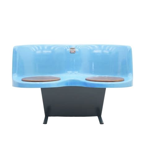 Original Brunswick Usa Fiberglass Bench In Blue 1970s 238285