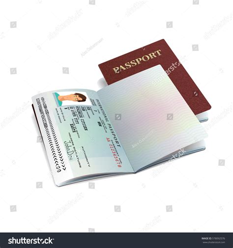 Vector International Passport Template Sample Personal Stock Vector