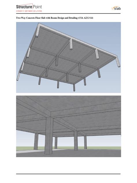 Two Way Concrete Floor Slab With Beams Design Detailing Csa A 23 14 Pdf Beam Structure