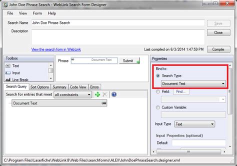 Weblink Custom Search By Text Laserfiche Answers
