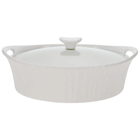 Corningware French White 25 Quart Oval Baking Dish With Glass Lid