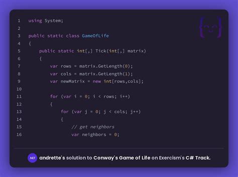 andrette s solution for conway s game of life in c on exercism