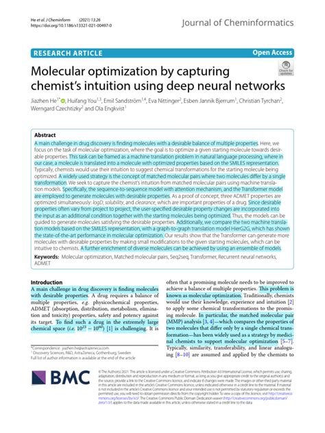 2103 Molecular Optimization By Capturing Chemists Intuition Using Deep Neural Networks Pdf
