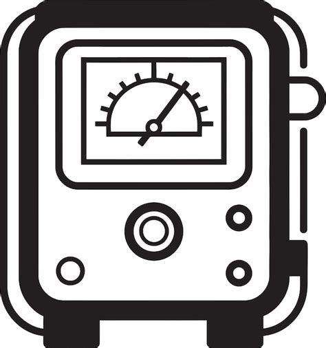 A Black And White Image Of A Clock With A Compass On The Top Premium