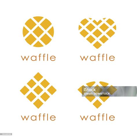 흰색 배경에 추상 미니멀 한 와플 아이콘 벡터 템플릿 세트 와플에 대한 스톡 벡터 아트 및 기타 이미지 와플 아이콘 하트