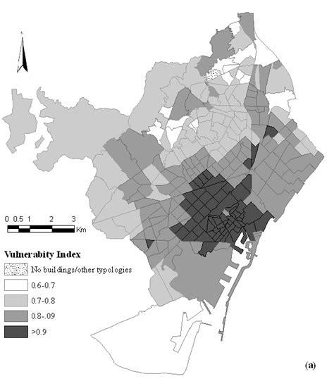 Mean Vulnerability Indices By Census Zones For A Masonry Buildings