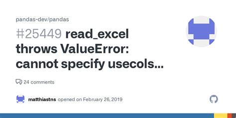 Readexcel Throws Valueerror Cannot Specify Usecols When Specifying A Multi Index Header