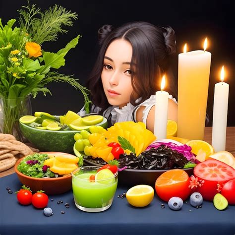 Premium Ai Image Dia De Las Velitas Young Female Cooking With Candle Fruit And Flower Juices