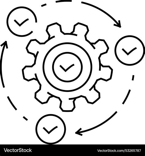 Implementation Business Process Line Icon Vector Image
