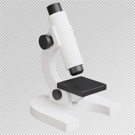 현미경 아이콘의 3d 렌더링 프리미엄 Psd 파일