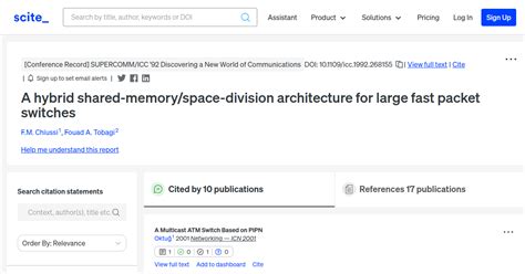 Citation Report A Hybrid Shared Memoryspace Division Architecture For Large Fast Packet Switches
