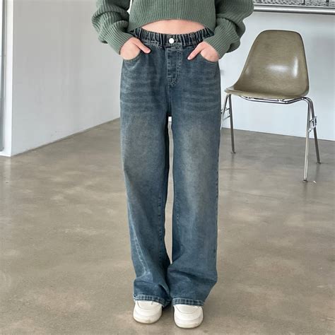 강조 브러쉬 와이드핏 데님 Lbtj241z2 이랜드몰