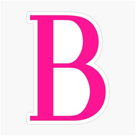 B Alphabet Pink Color Design Sticker For Sale By Jasoncj