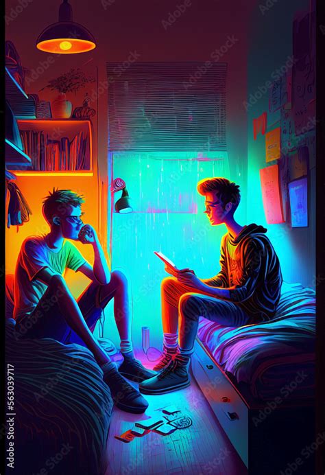Gay Lgbtq Teen Gayfriendly With The Rainbow Flag Full Of Color Ai