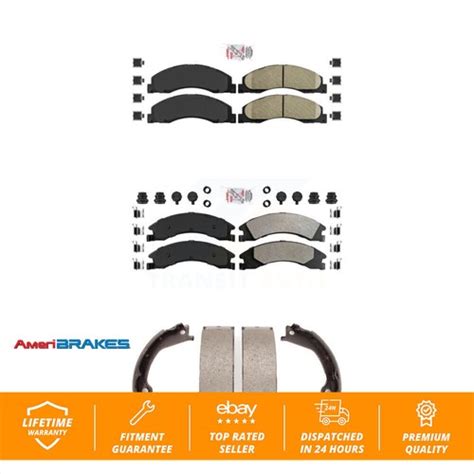 Front Ceramic Rear Semi Metallic Disc Brake Pads Kit For Ford E 350