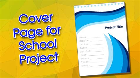 cover page word template cover page for project