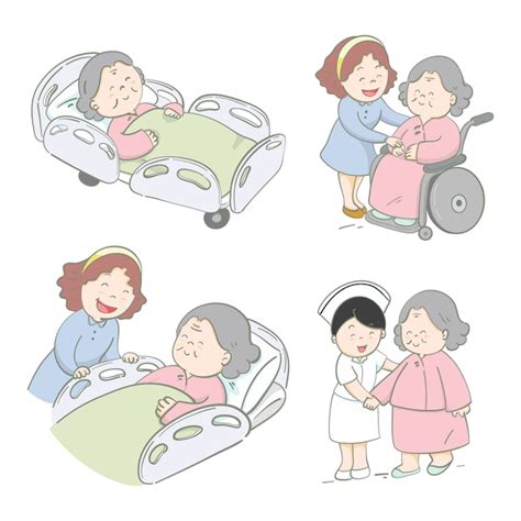 Ilustración Dibujado A Mano Diseño De Personajes Cuidado De Pacientes