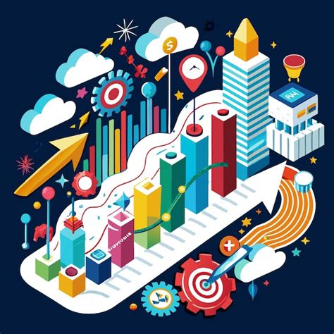 Colorful Infographic Depicting Growth Data And Technology Concepts