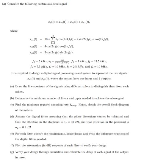 3 Consider The Following Continuous Time Signal Cat Course Hero