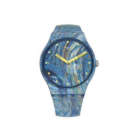 스와치 X 모마 별이 빛나는 밤 바이 빈센트 반 고흐 쿼츠 블루 Swatch Kream
